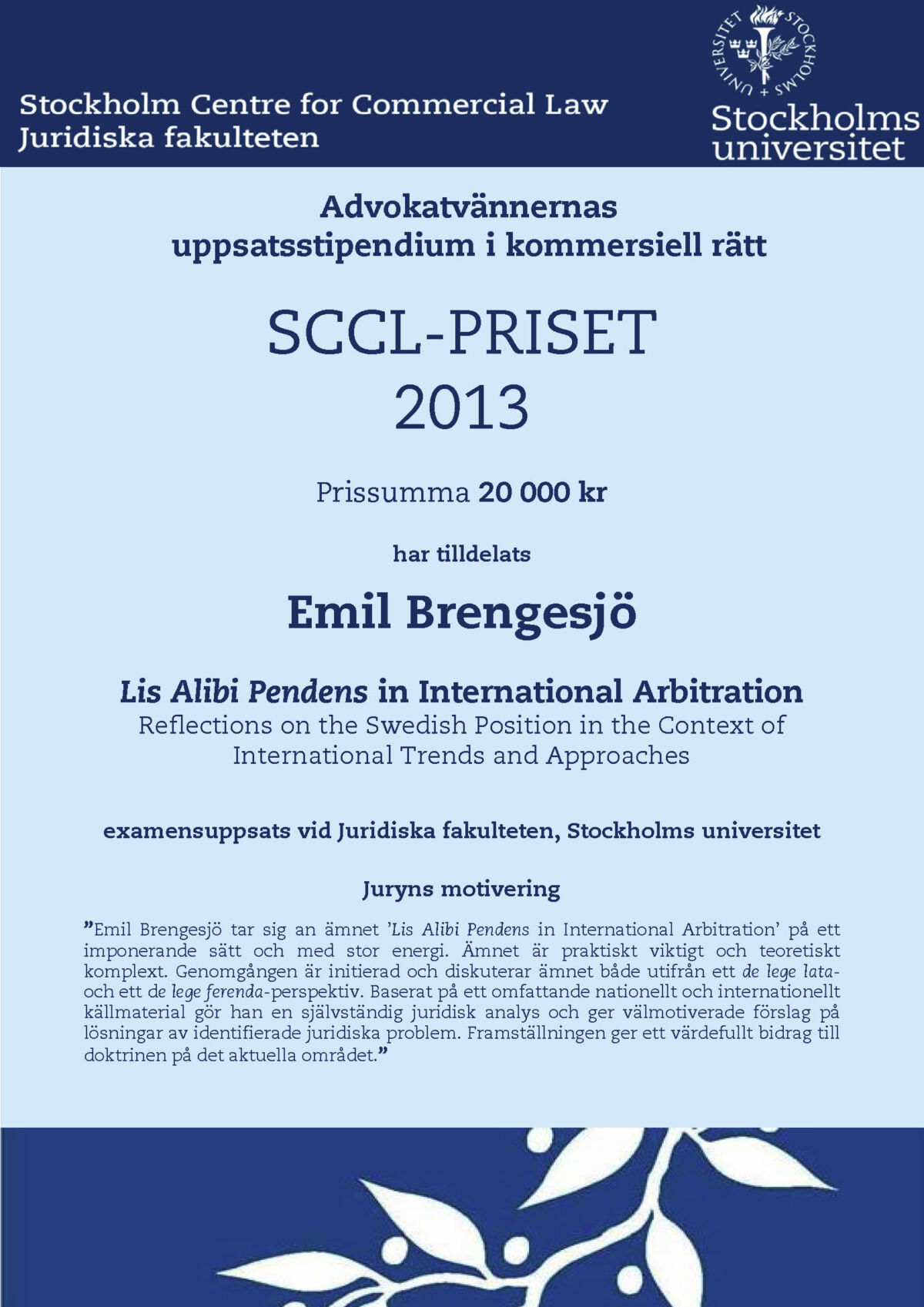 The SCCL Prize - SCCL